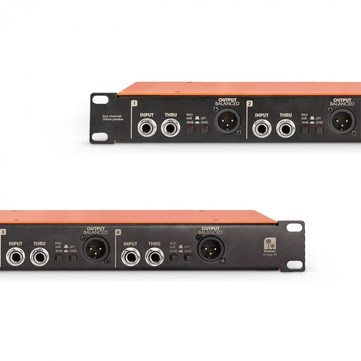 Amps & Effects Shop | Buy Now | PALMER 19 4 CH PASSIVE DI RACK W/ AoC